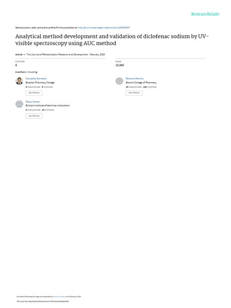 Analytical Method Development And Validation Of Diclofenac Sodium By Uv Visible Spectroscopy