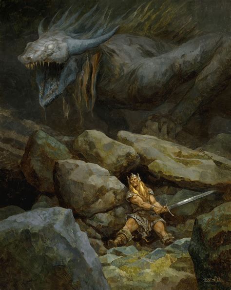 Sigurd Slays Fafnir By Justin Sweet R Imaginarymonsters