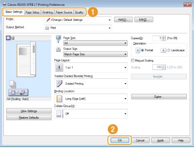 Changing Default Print Settings