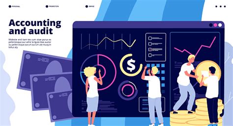 회계 및 감사 재무 관리 양질의 세무 관리 예산 및 재무 평가 비즈니스 벡터 방문 페이지 개념에 대한 스톡 벡터 아트 및 기타 이미지 Istock