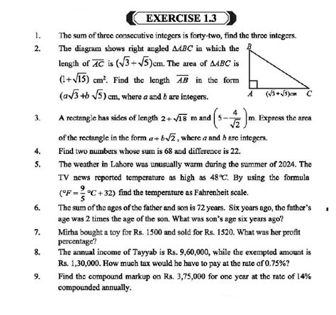 Exercise 13 Class 9 Math Solutions New Book Exercise 13 Class 9 Math Solutions New Book