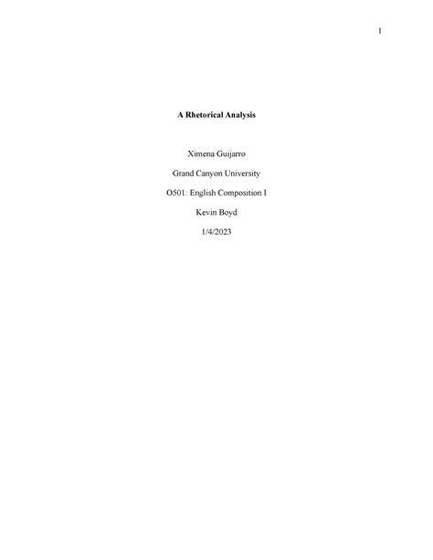A Retorical Analysis By Ximena Guijarro A Rhetorical Analysis Ximena Guijarro Grand Canyon