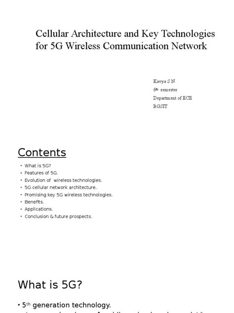 Cellular Architecture And Key Technologies For 5g Wireless Pdf 4 G Mobile Telecommunications