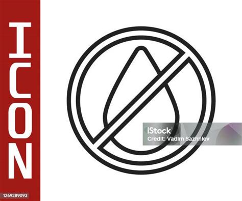 검은 줄 물 드롭 흰색 배경에 격리 된 금지 아이콘 물 표지판이 없습니다 벡터 일러스트레이션 개념에 대한 스톡 벡터 아트 및 기타 이미지 Istock