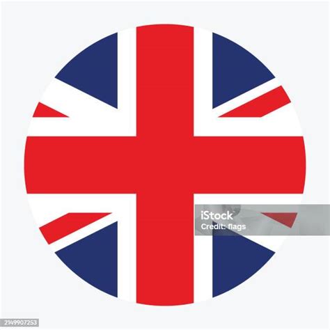 영국 국기 그레이트브리튼 연합왕국과 북아일랜드 국기 영국 국기 영국 서클 플래그입니다 플래그 아이콘입니다 표준 색상 둥근 깃발 3d 일러스트레이션입니다 컴퓨터 일러스트레이션
