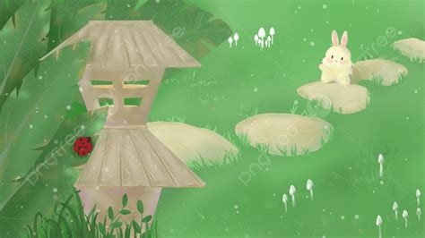 Green Small Fresh Cute Cartoon Computer Desktop Wallpaper Background Wallpaper Green Cartoon