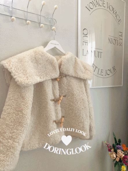 🧶빅카라로얼굴작아보이게💕🚀빠른배송🚀 푸들 빅카라 양털 떡볶이 자켓 뽀글이 퍼 숏 코트 2color 에이블리