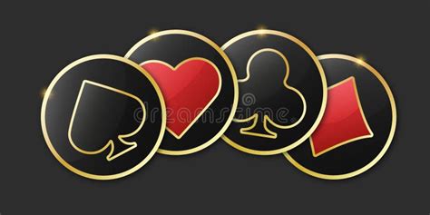 Hearts Diamonds Clubs Spades Sign Chips Glossy Playing Card Suit
