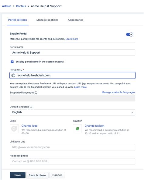 Configure Customer Portal Settings Freshsales