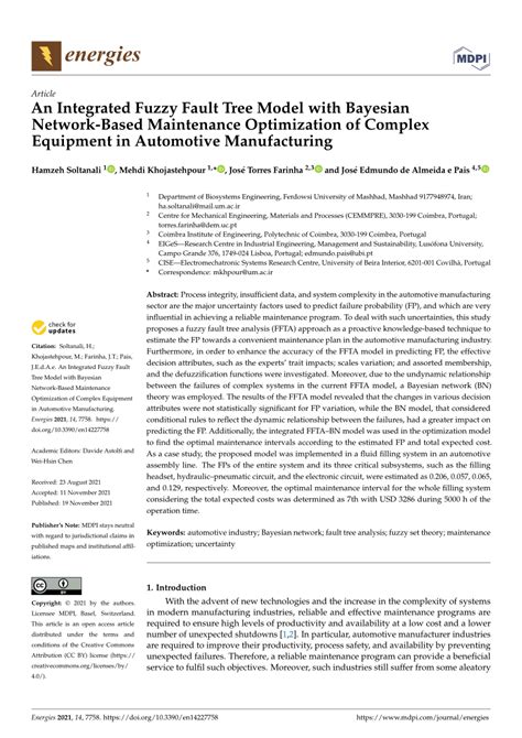 PDF An Integrated Fuzzy Fault Tree Model With Bayesian Network Based Maintenance Optimization