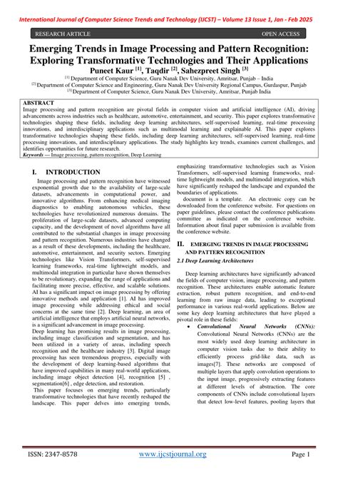 Pdf Emerging Trends In Image Processing And Pattern Recognition Exploring Transformative