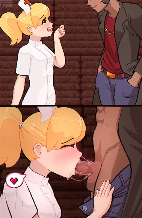 Rule 34 Anotherpicq Arms Dealer Arms Dealer Terraria Blonde Hair Drooling Nurse Nurse