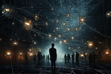 Premium Photo Dynamic Network Digital Stream Generate Ai