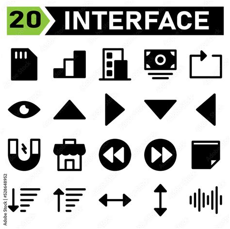 User Interface Icon Set Include Memory Card Chip User Interface