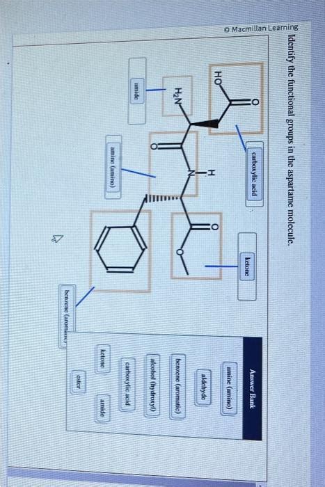 Solved Identify The Functional Groups In The Aspartame Solved Identify The Functional Groups In The Aspartame
