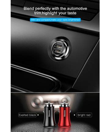 Baseus Dubbele Usb Fast Charge Autolader Zwart Gsmpunt Nl