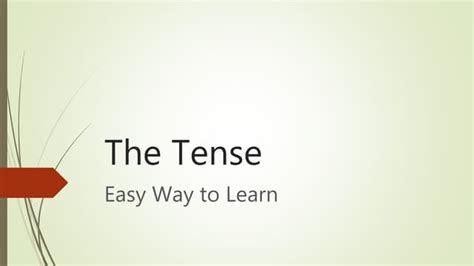 easy way to learn tense pptx