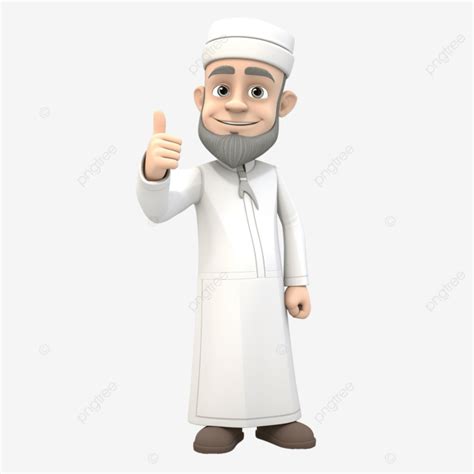 엄지손가락을 보여주는 이슬람 사업가 3d 만화 그림 아라비아 말 사업 실업가 Png 일러스트 및 이미지 에 대한 무료