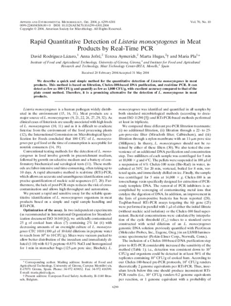Pdf Monitoring Transmission Routes Of Listeria Spp In Smoked Salmon Production With