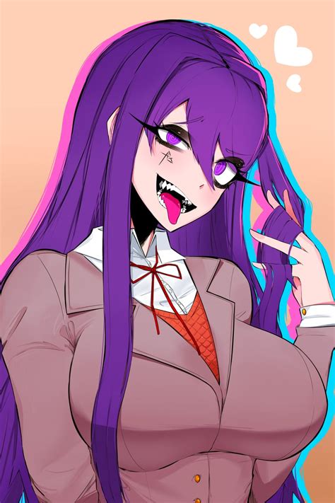 Yuri Doki Doki Literature Club Drawn By Aceglitch Danbooru