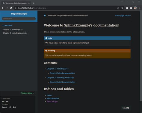 My Sphinx Best Practice Guide For Multi Version Documentation In Different Languages Coding