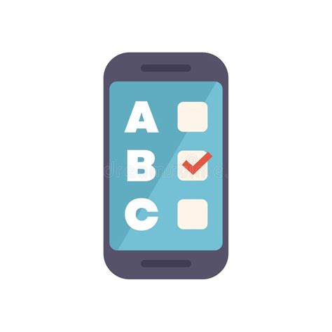 Smartphone Displaying Online Survey With Multiple Choice Answers Stock Illustration