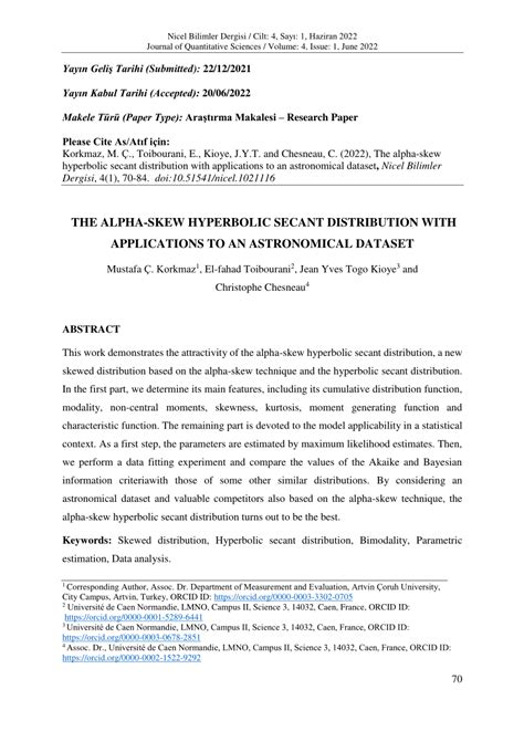 Pdf The Alpha Skew Hyperbolic Secant Distribution With Applications