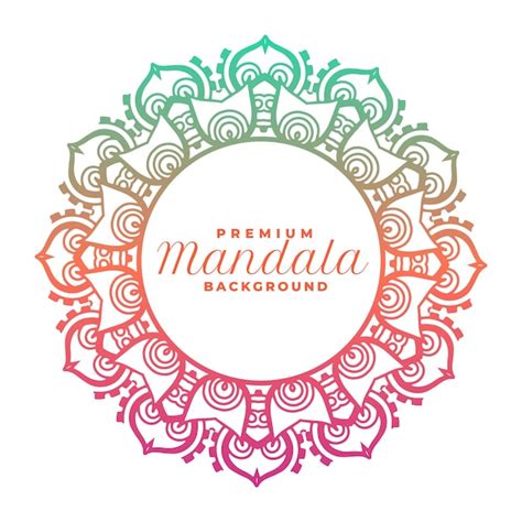 Free Vector Colorful Mandala Frame Design With Text Space