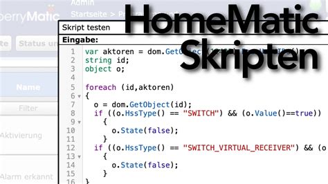 Homematic Skripte Erstellen Für Einsteiger