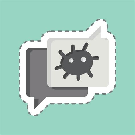 Sticker Line Cut Bioethics Deabte Related To Bioengineering Symbol