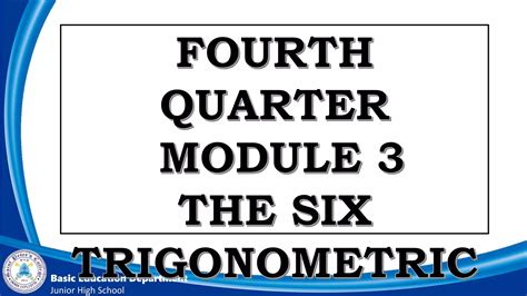The Six Trigonometric Functions Pptx Physics Science