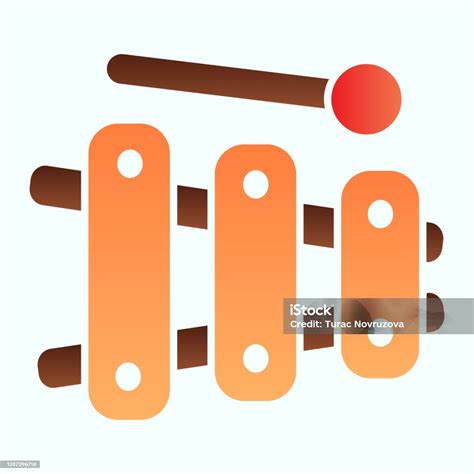 자일로폰 어린이 용 플랫 아이콘입니다 흰색에 격리 된 자식 악기 벡터 그림입니다 아이 음악 장난감 그라데이션 스타일 디자인 웹 및 응용 프로그램을 위해 설계 Eps 10