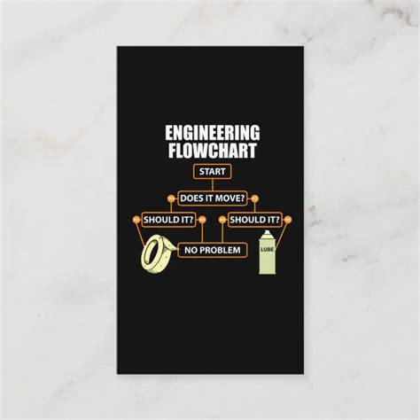 Engineering Flowchart Funny Engineer T Business Card Zazzle