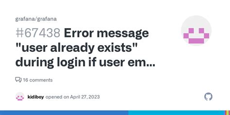 Error Message User Already Exists During Login If User Email In Oauth