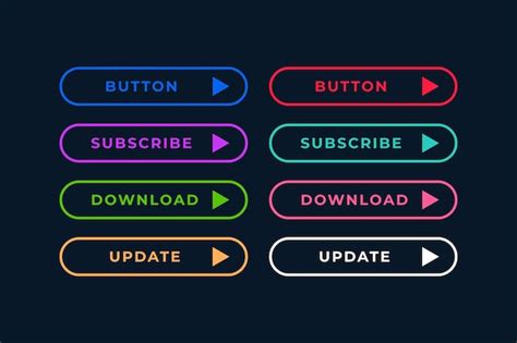 Premium Vector Call To Action Button Stroke Flat Collection