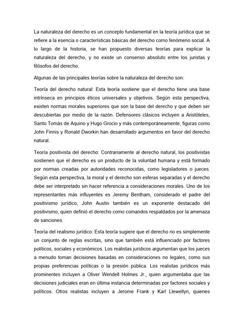 La Naturaleza Del Derecho Es Un Concepto Fundamental En La Teoría