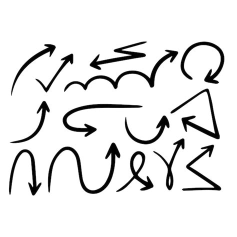 Premium Vector Vector Illustration Of A Collection Of Hand Drawn Arrow Symbols
