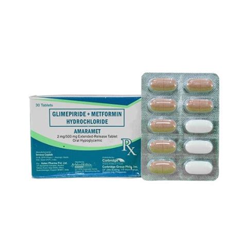 Amaramet Glimeperide Metformin 2mg 500mg Tablet X 1 Xalmeds