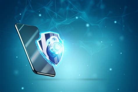 Smartphone Shield And Lock With Fingerprint Hologram Fingerprint