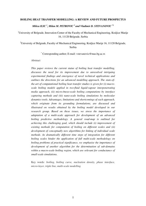 Pdf Boiling Heat Transfer Modelling A Review And Future Prospectus