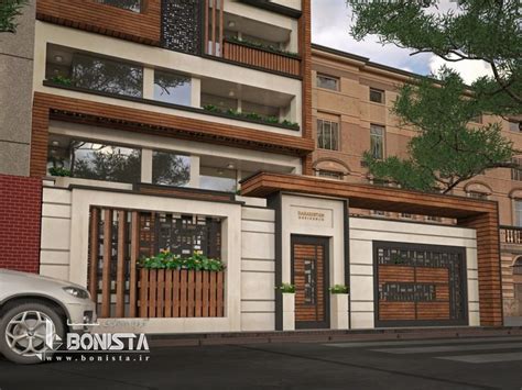 طراحی نما و سردر ورودی ساختمان مسکونی پاسداران گروه معماری Bonista