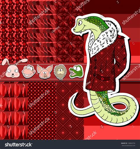 Wallpaper Wrapper Fabric Funny Cartoon Design Stock Vector