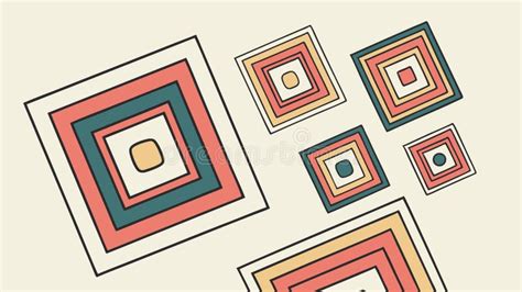 Single Concentric Square Geometric Pattern Focus Depth Vector Design