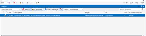 C Error Cs0548 Property Property Or Indexer Must Have At Least