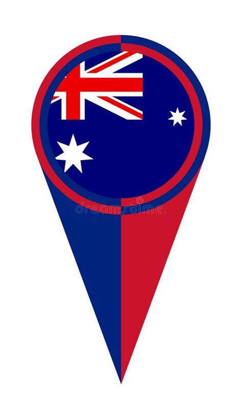 Australia Map Pointer Location Flag Stock Vector Illustration Of Icon