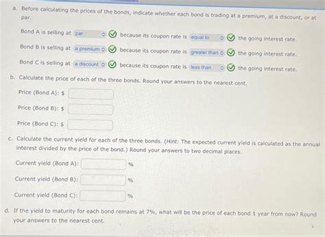 Solved 9 Calculate The Price Of Each Bond A B And C At Chegg Com
