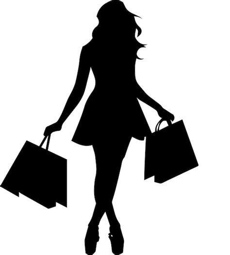 Premium Vector Shopping Girl Vector Silhouette 21
