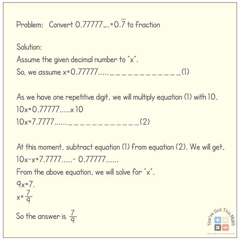 15 Free Converting Repeating Decimals To Fractions Worksheet Pages