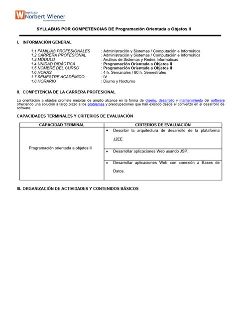 2 Programacion Orientada A Objetos Ii Pdf Java Lenguaje De Programación Evaluación