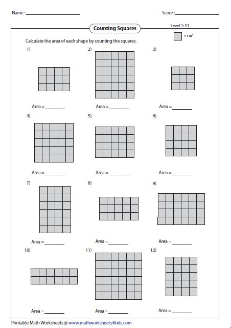 Area Worksheets